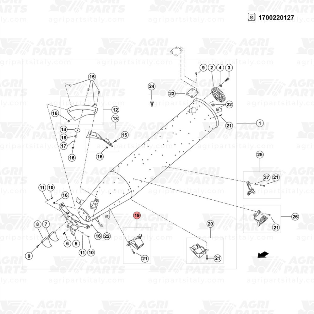 THRESHING ELEMENT KIT - Agri Parts Italy